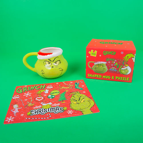 Official 'The Grinch' Head Shaped Mug & Puzzle – Derbyshire Gift Centre